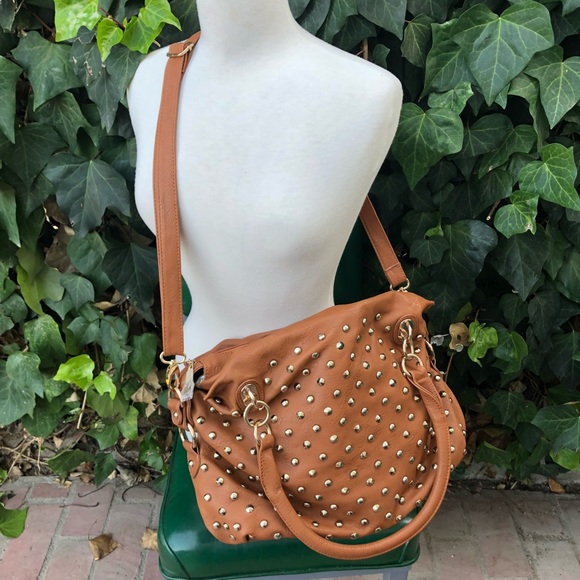 boutique | Bags | Medium Studded Purse Crossbody Tote Gold Studs | Poshmark